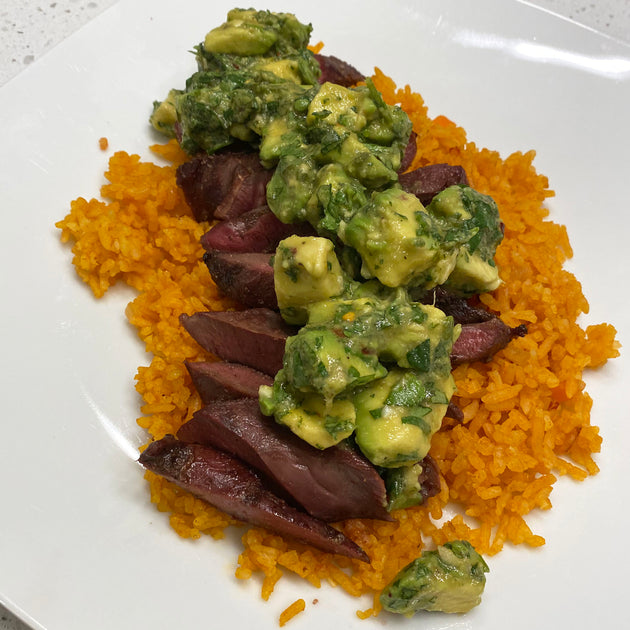 Grilled Bison Heart with Avocado Chimichurri by #okfarmersmarketgal ...